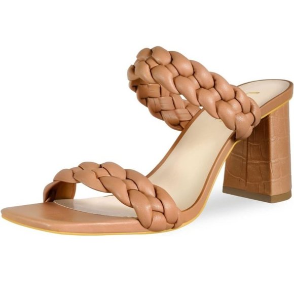 Leevar | Shoes | Nwt Leevar Braided Sandals Square Toe Braided Heels ...